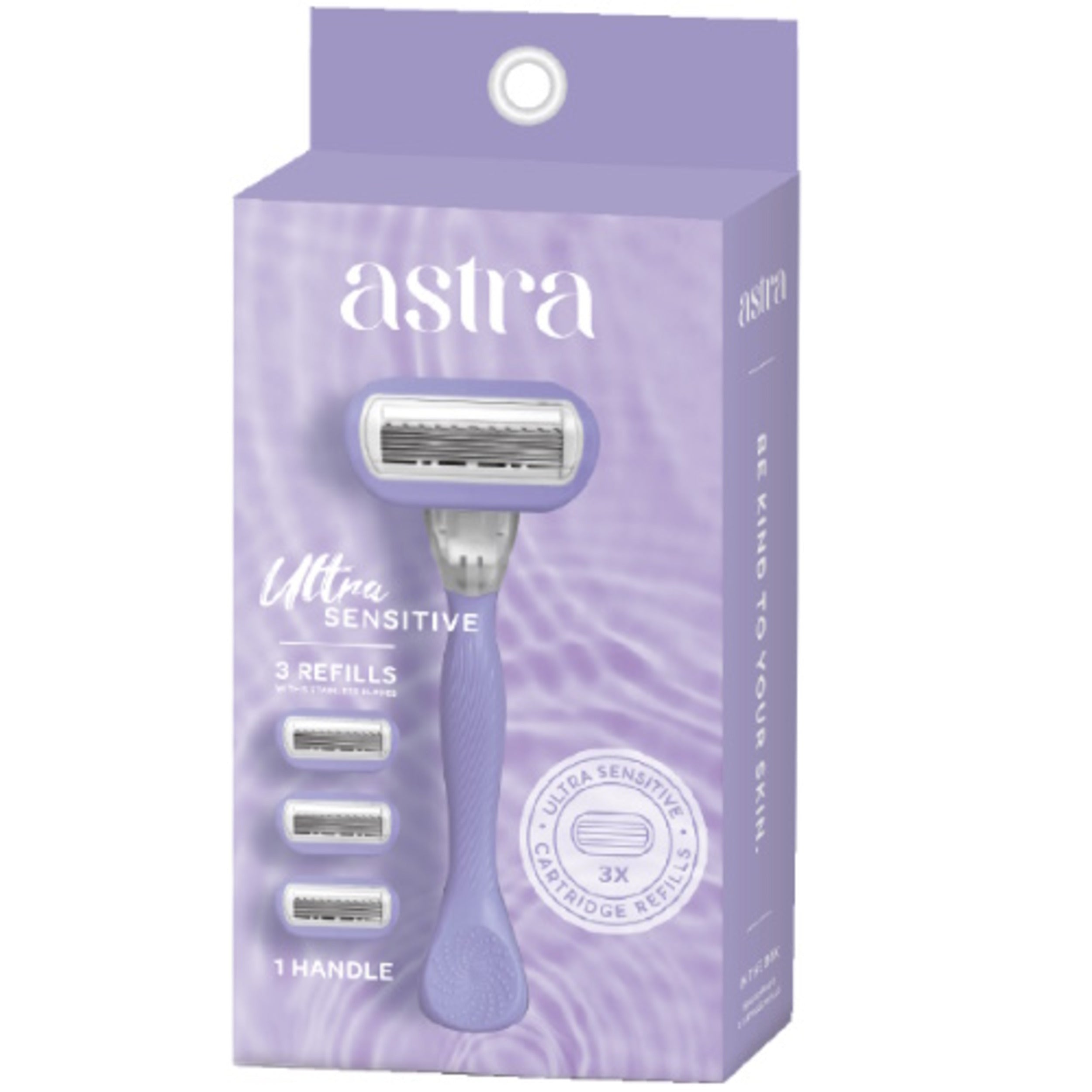 Astra Ultra Sensitive Razor with 3 Catridge Refills – Donnamax