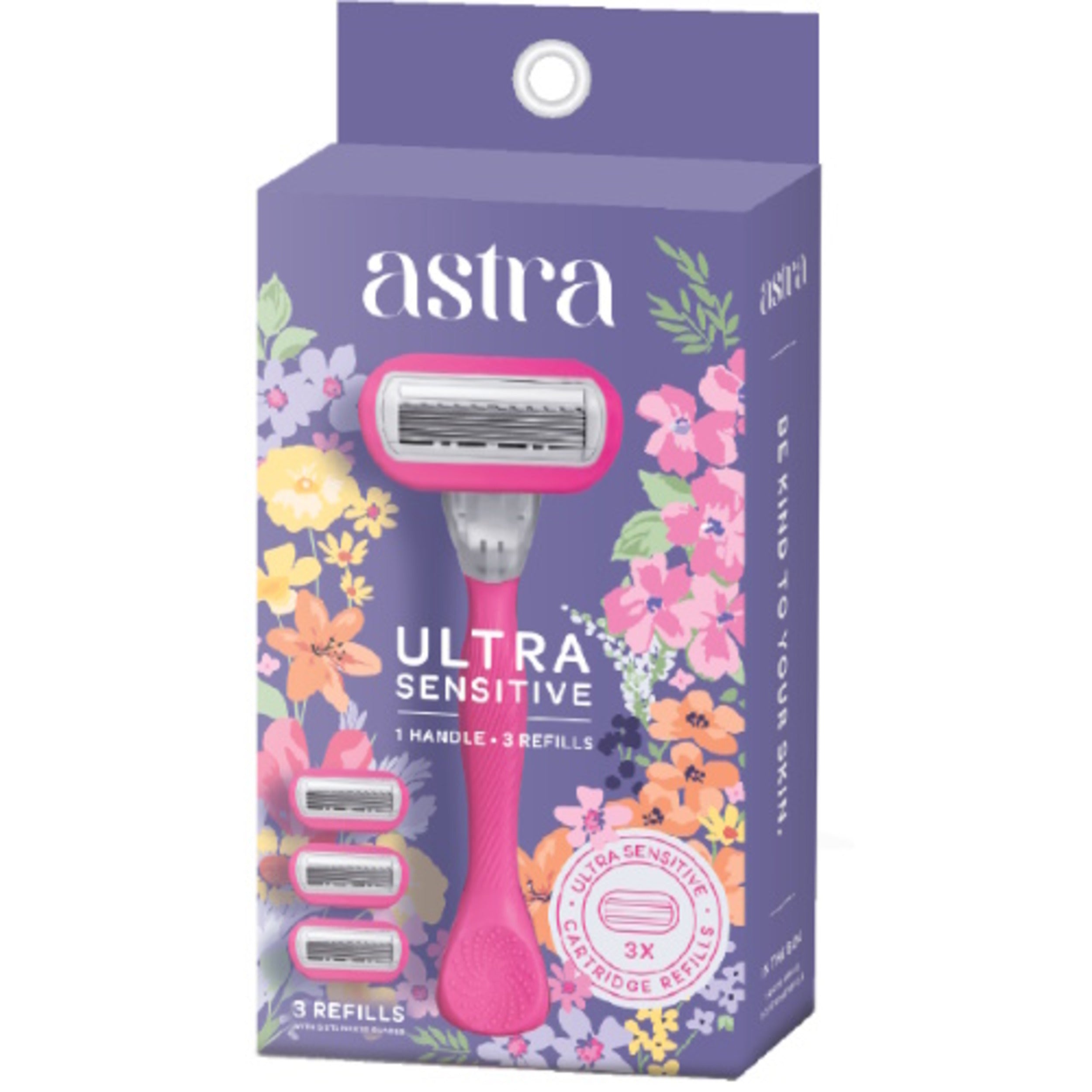 Astra Ultra Sensitive Razor with 3 Catridge Refills – Donnamax