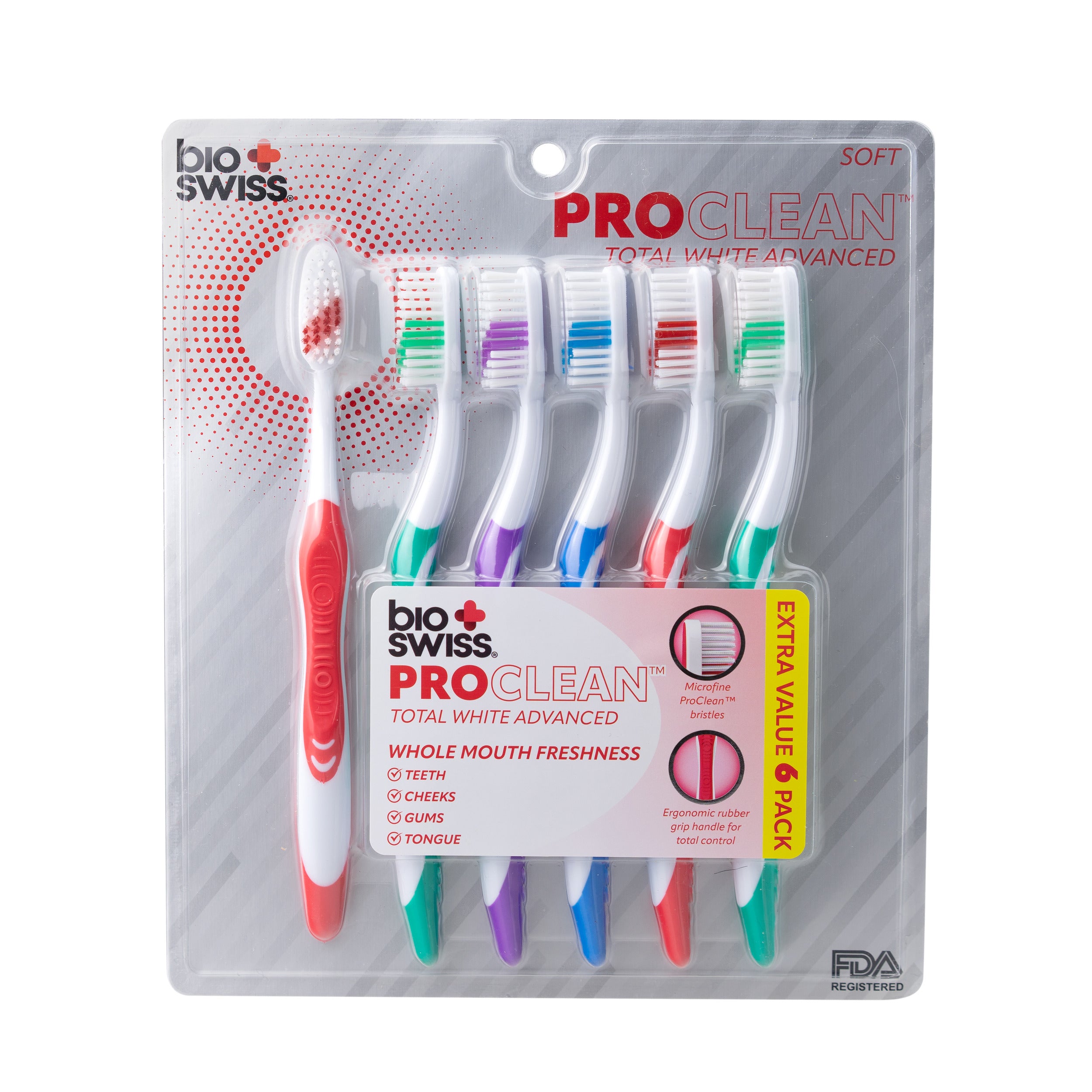 Pack of 6 ProClean Total White Advanced Toothbrush – Donnamax