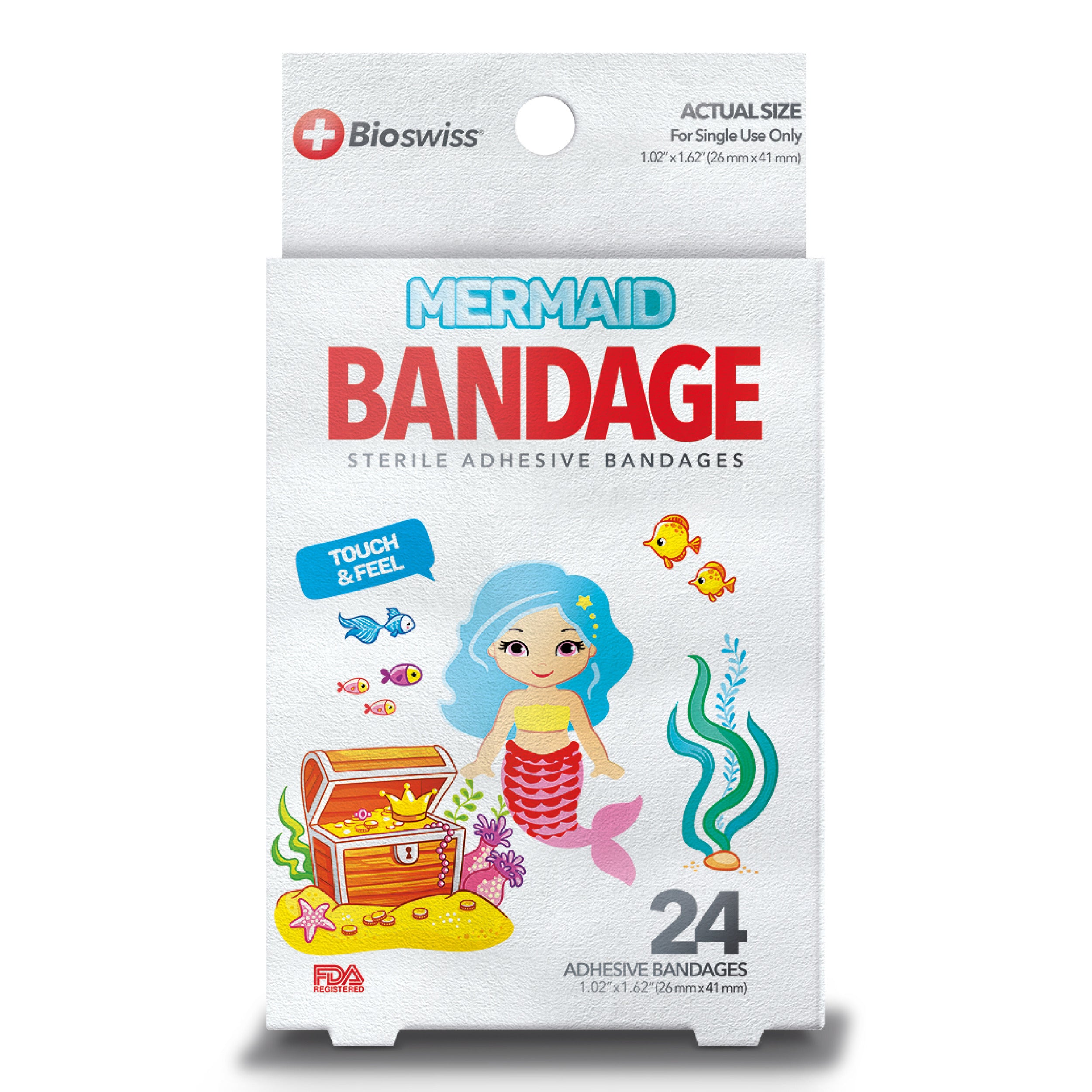Mermaid Shaped Bandages- Pack of 24 – Donnamax
